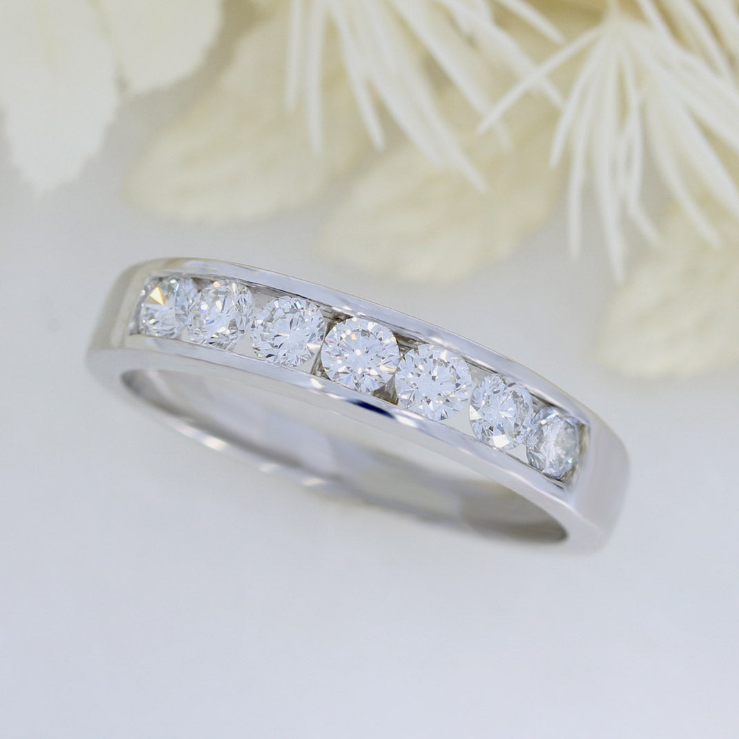 9ct White Gold Channel Set Lab Diamond Eternity Ring 0.59ct – Paul ...